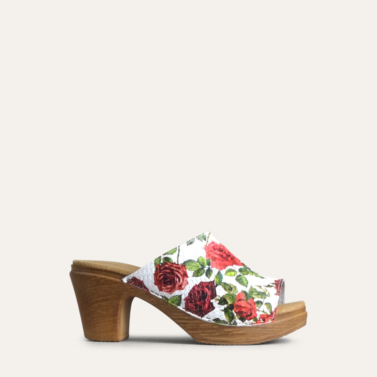 Calou Clogs - Frida rose printed leather clog