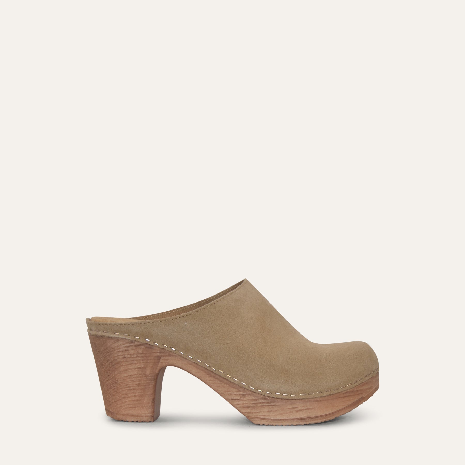 Calou Clogs | Lisa Beige Clog with heel